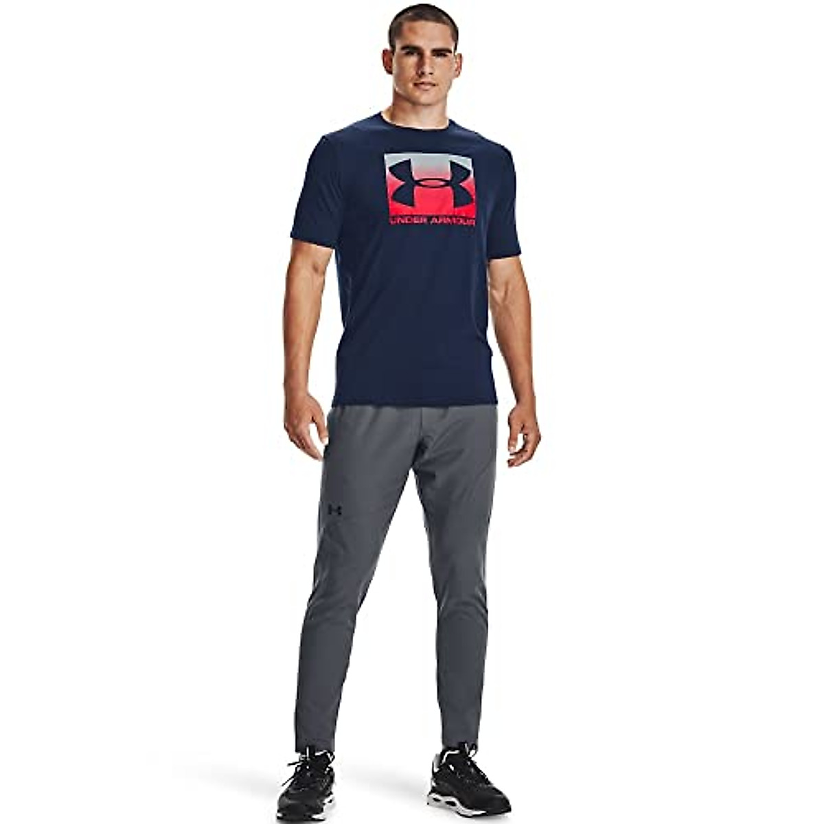 Under Armour Men's Boxed Sportstyle Short-Sleeve T-Shirt , Academy Blue (408)/Red , Large