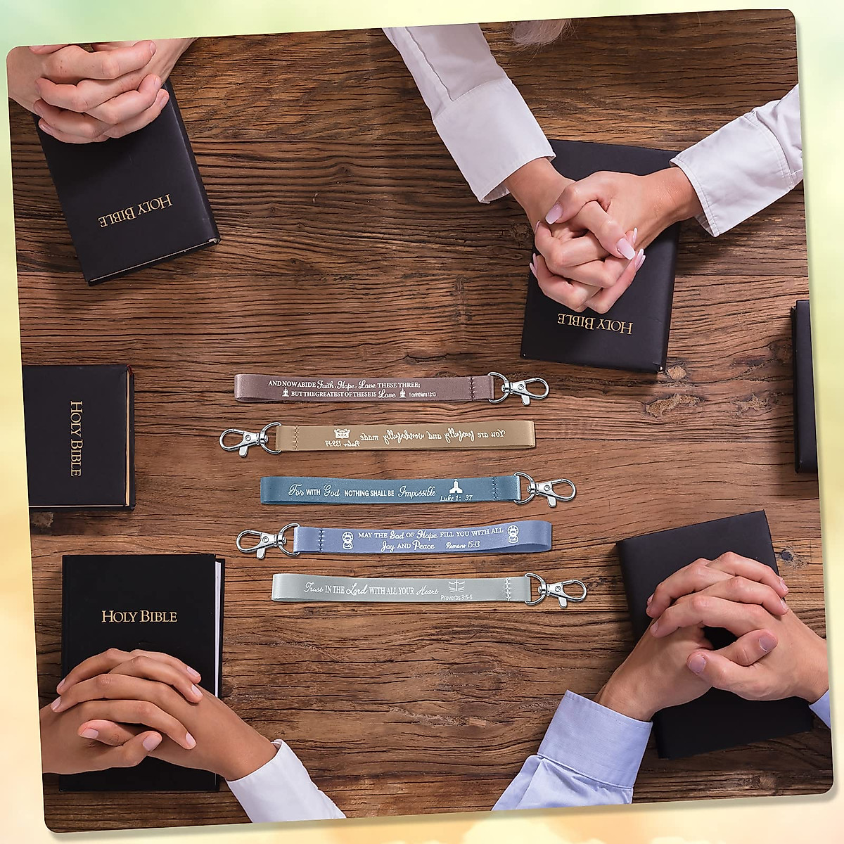 BBTO 90 Pcs Christian Keychains Bulk Scripture Keychain Inspirational Religious Key Chains Bible Verse Church Gifts (Vivid Color)