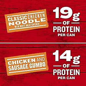 Campbell's Chunky Soup, Classic Chicken Noodle Soup and Chicken and Sausage Gumbo Variety, 18.8 and 18.6 Oz Cans (Case of 6)