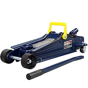 TCE TCET825051 Torin Hydraulic Low Profile Trolley Service/Floor Jack with Single Piston Quick Lift Pump, 2.5 Ton (5,000 lb) Capacity, Blue