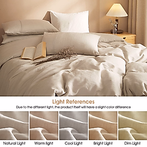 Grassix 100% Linen Duvet Cover King - Super Soft French Linen Comforter Cover Breathable Duvet Cover for Hot Sleepers 1 Duvet Cover and 2 Pillowcases