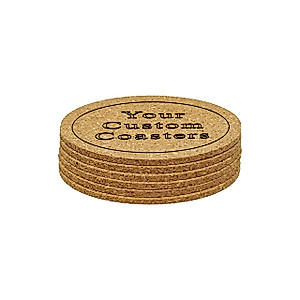 Cork Coaster set of 6 Personalized Custom Engraved. Great Gift, for Home Bar, Restaurant, Brewery, Homebrewer, complement Kegerator