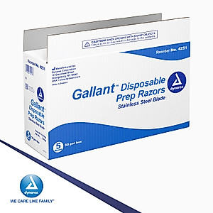 Dynarex 4251 Gallant Disposable Prep Razor, Pack of 250