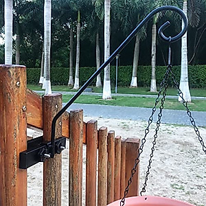 NEECONG Deck Hook Rail Suitable for Hanging Flower Baskets Wind Chimes Planters Bird Feeders Lights, Heavy Duty Fence Deck Hook Rail Holds up to 15lbs with Ease