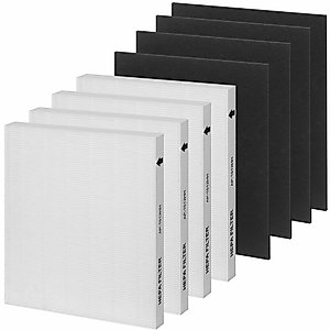 Airmega AP-1512HH Replacement Filter for Coway air purifier, Compatible with Coway Airmega AP1512HH Air Purifier, 3304899, 4 Hepa Filter With 4 Pre-Cut Carbon Filters