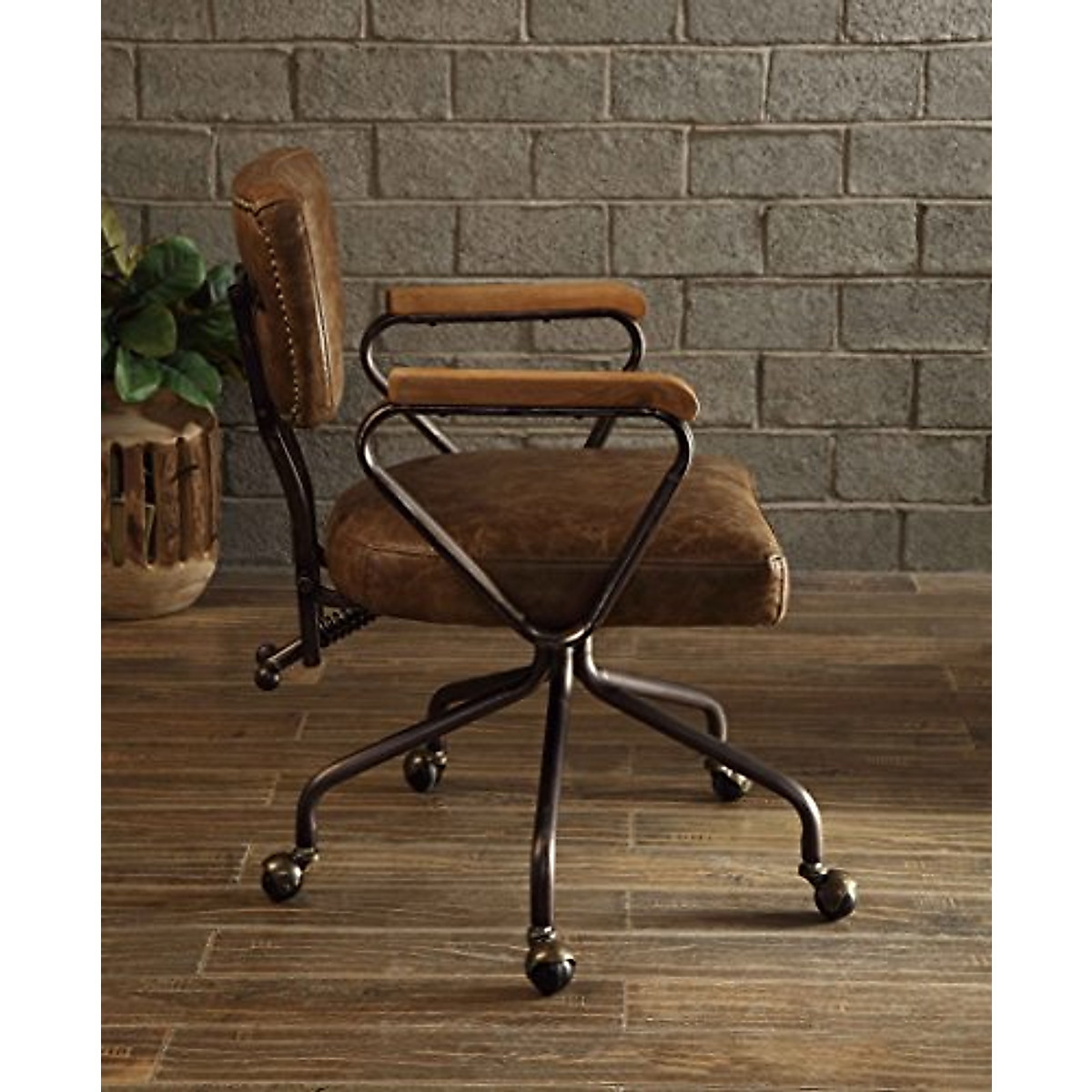 ACME Hallie Executive Office Chair - 92410 - Vintage Whiskey Top Grain Leather