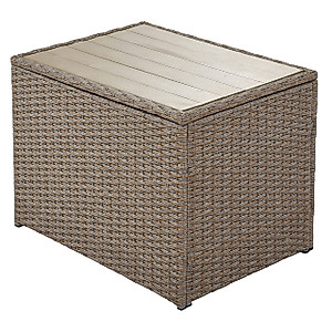 BIADNBZ 6-Piece Patio Furniture Set Outdoor PE Wicker Rattan Conversation Sectional Sofa Couch with 2 Tea Tables for Garden,Poolside, 1, Brown+Beige