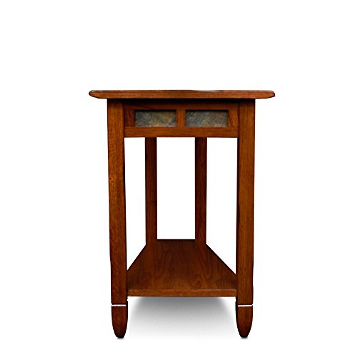 Leick Rustic Oak Slate Tile Recliner Wedge End Table
