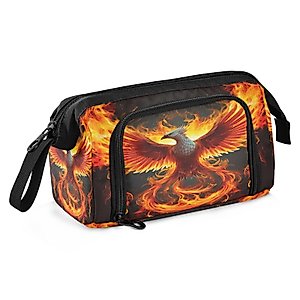 Joko Ivery Fire Phoenix Bird S Big Capacity Pencil Case Pouch Pen Bag for Adults Teen Boys Girls Stationery Box Organizer with Zipper Compartments Pencil Box for Students School Office College