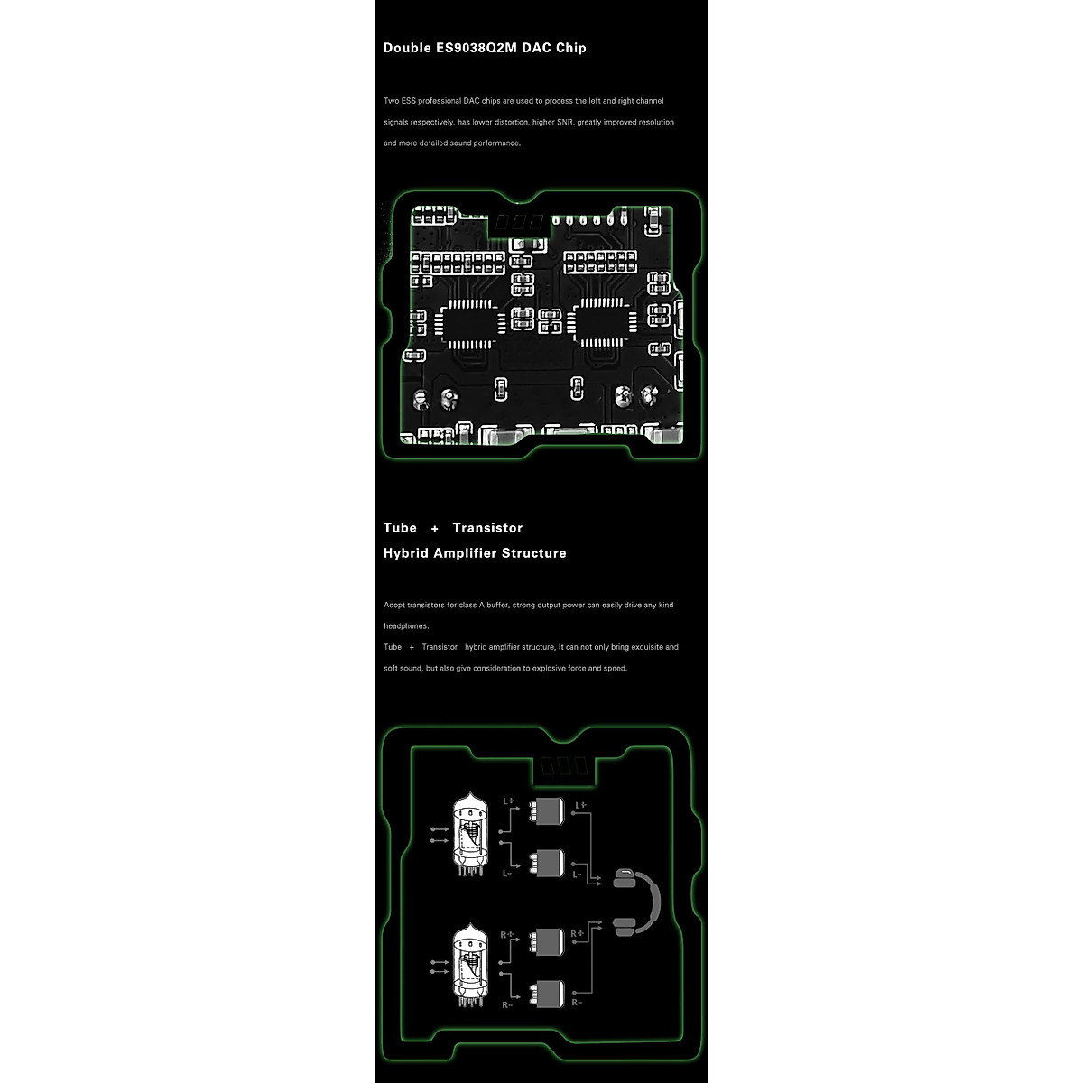 XDUOO TA-22 DAC&Tube Balance Headphone Amplifier ES9038Q2M*2 USB DSD256 32Bit/384kHz HD Bluetooth DAC Amp