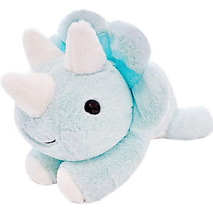 uoozii 24" | 5 Pounds Blue Dinosaur Weighted Stuffed Animals with Unscented Microwavable Heating Pad, Cute Coolable Heatable Weighted Plush Warm Gift for Stress & Period Pain Relief