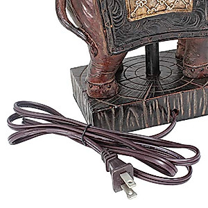 Elegant Designs LT3305-BWN Festive Elephant Table Lamp, Brown