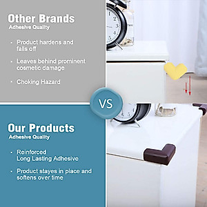 uxcell 4 Pack Foam Furniture Table Desk Edge Cover Pads Protectors Corner Cushions Bumper Guards Brown