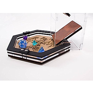 Mini Dragon Dice Tray by C4Labs Laser Etched Wood