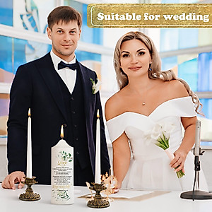 Frienda Unity Candles for Wedding Ceremony Set, Unity Wedding Candles Set, Wedding Ceremony Candles, Catholic Religious Wedding Accessories Extra Large Candle Taper Candles (Leaf Style)