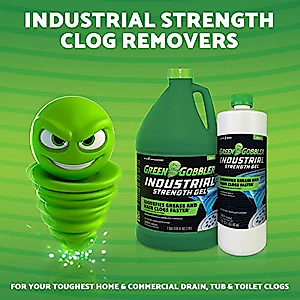 Green Gobbler Industrial Strength Grease and Hair Drain Clog Remover | Drain Cleaner Gel | Safe for Pipes, Toilets, Sinks, Tubs, Drains & Septic Systems | 1 Gallon
