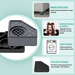 Anti Vibration Pads for Washing Machine, Washer & Dryer Pedestals Shock and Noise Cancelling Washing Machine Foot Pads, Washing Machine Support Stabilizer Mat Protect Laundry Shaking Walking Skidding