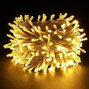 LED Christmas Lights, 42FT 100 LEDs Low Voltage String Fairy Lights, 8 Modes, Indoor and Outdoor Lights for Xmas Tree Garden Party Halloween Thanksgiving Festival (Warm White)