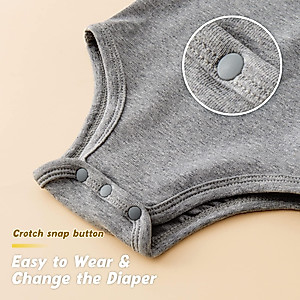 WAWSAM Little Brother Saurus Bodysuit Baby Boys’ Dinosaur Newborn Romper Gift (Grey, 3-6 Months)