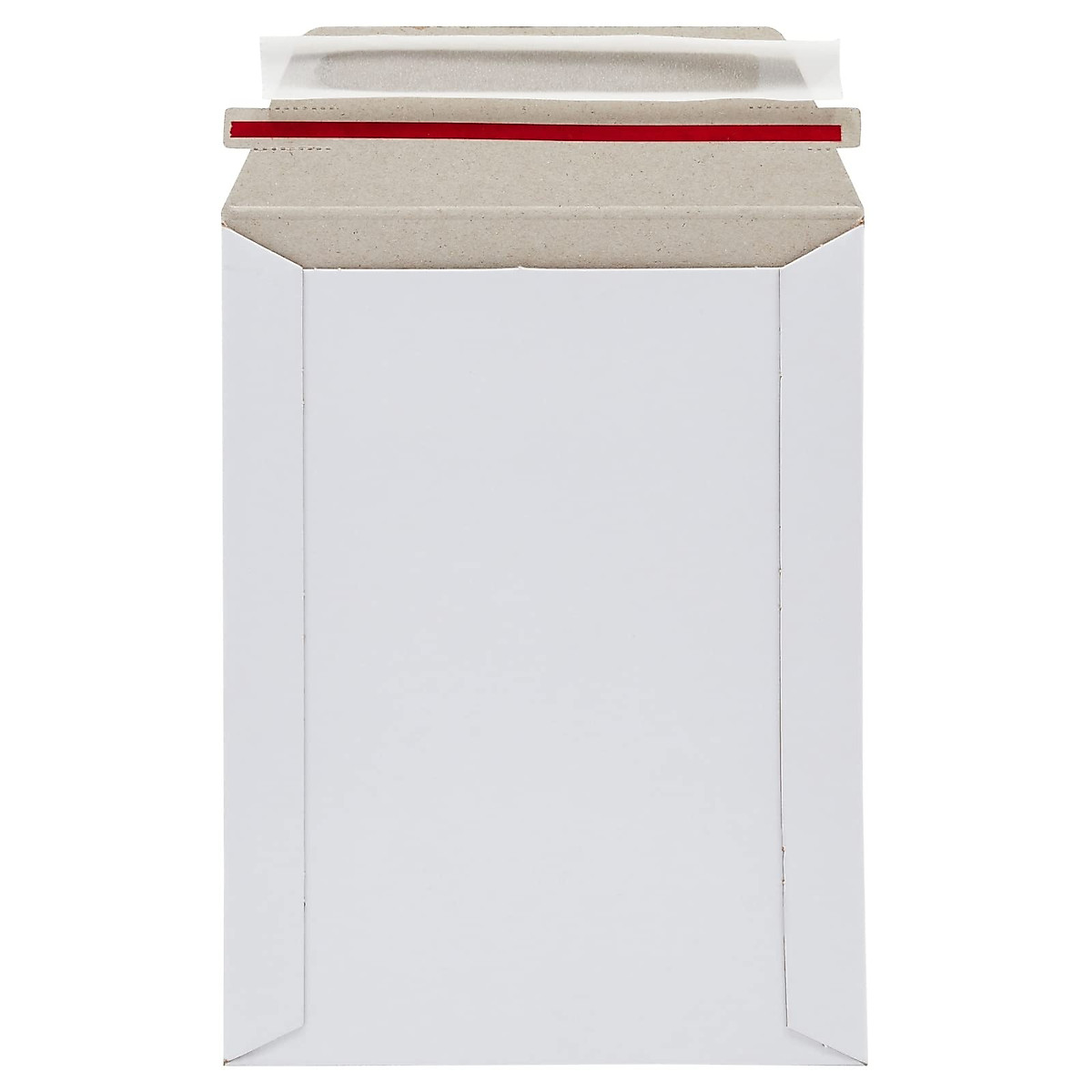 100 Pack Stay Flat Rigid Mailers 6x8, Self Adhesive Bulk White Cardboard Envelopes for Shipping Photo, Documents