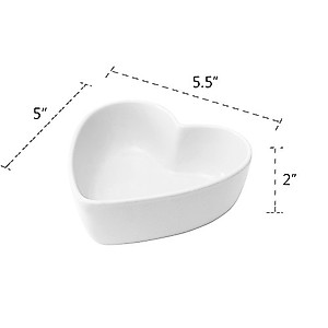 WAIT FLY Heart-shaped Bowls for Salad Soup Snack Dessert Best Kitchen Household Cooking Gifts for Home Kitchen, White