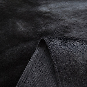 Faux Fake Fur Solid Velboa Black 60 Inch Fabric by the Yard (F.E.