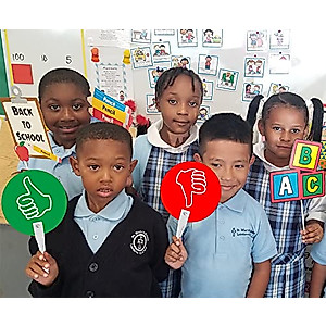 AncaSuna, Thumbs UpThumbs Down Paddles for Classroom Voting, Teacher Event Supplies and Auction Signs 24 Packs