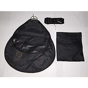 Falconry Codura Bag, Hunting Bag, Strap & Meat Pocket, Jet Black, Eagle Design