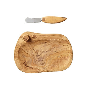 Berard Olive-Wood Handcrafted Butter Dish and Knife