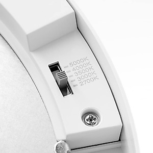 Maxxima 9 in. LED Flush Mount Ceiling Light Fixture - 1500 Lumens, 5 CCT 2700K-5000K, Round Color Selectable Panel Light, Dimmable, Recessed Can or J-Box Install, Suitable for Bathroom or Shower