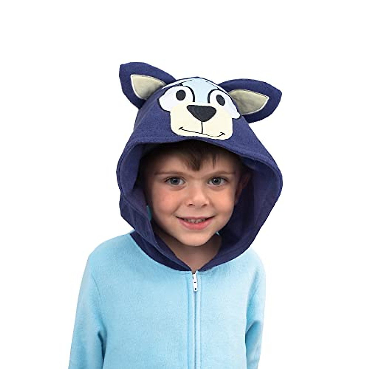 Costume Agent Playful Colorful Dog Halloween Costume Cosplay Zip Up Suit with Hood for Boys and Girls