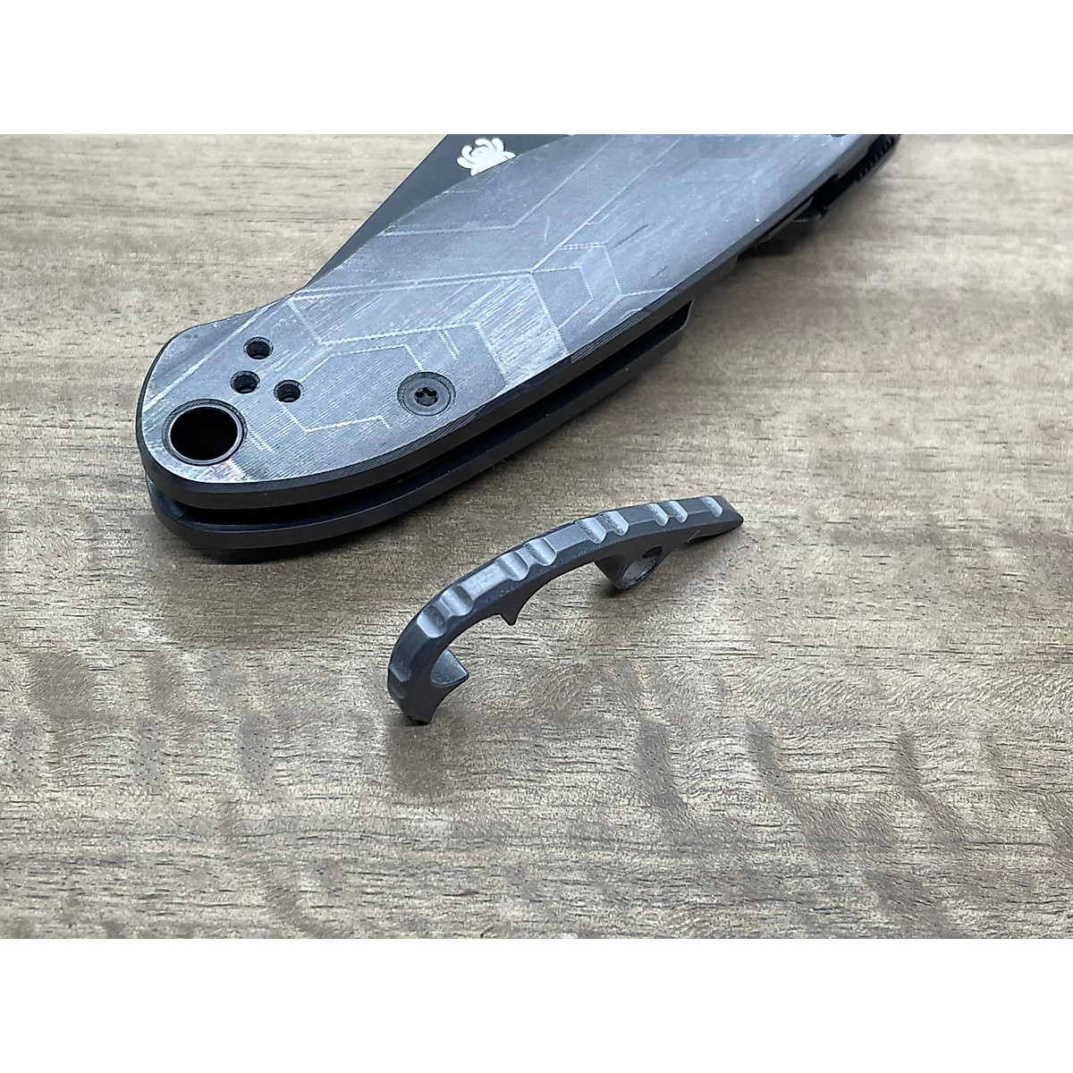Metonboss Tumbled Zirconium Gear BACKSPACER for Spyderco PARA 3