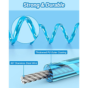 Dr.meter Toddler Leash, 2 Pack Safety Anti Lost Wrist Link with Key Lock, Reflective Child Walking Harness, 8.2ft Blue + 4.92ft Orange Kids Leash for Supermarket Mall Airport Amusement Park Zoo Travel