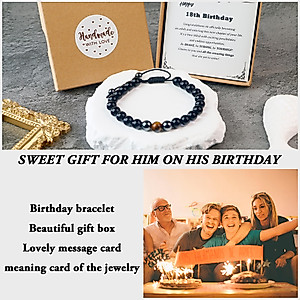 Sereney Happy 18th Birthday Gifts for Boys, Triple Protection Bracelet As Cool Gifts for 18 Year Old Boy, 18th Bday Decoration Jewelry As Gifts for Him Boys Men Male Son Grandson Friend Birthday