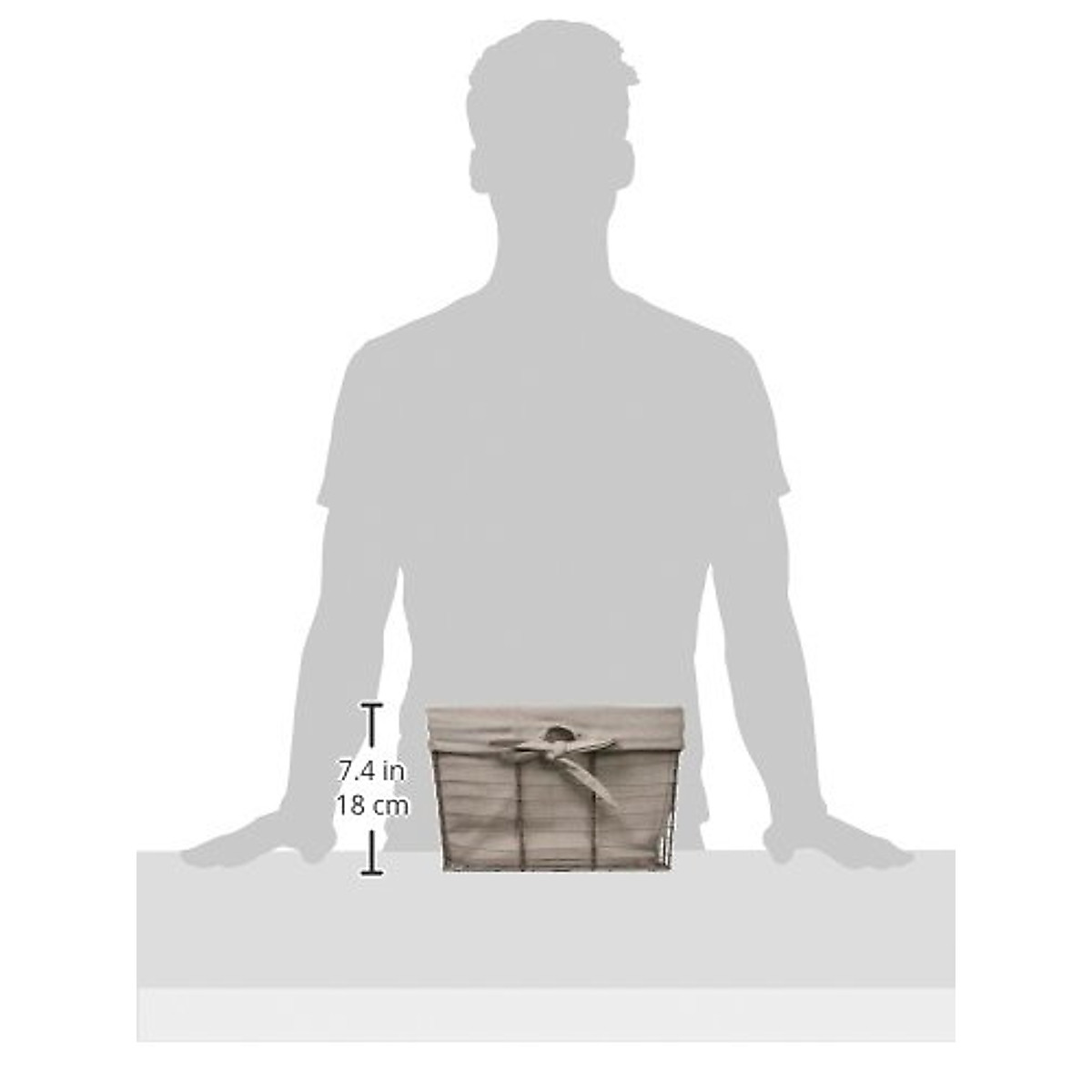 DII Farmhouse Chicken Wire Storage Baskets with Liner, Medium, Vintage Grey, 11x7.88x7", 2 Piece