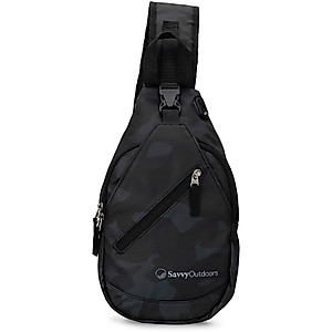 Sling Backpack for Women - Small Crossbody Bags Perfect for Hiking, Walking, & Travel (Black Camo)