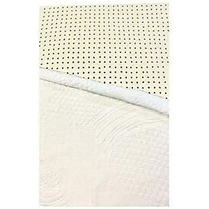 ORGANIC TEXTILES Organic Latex Mattress Topper with Cotton Cover - Made in USA (2 Inches Queen, Soft)