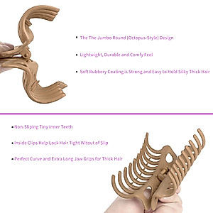 79Style Hair Clips for Women, 4.7 Inch Big Claw Clips for Thick Long Hair, Non-slip Durable Large Hair Clips, Extra Large Giant Hair Clamps, Strong Hold, 4 Pack (Brown)