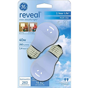 GE Lighting 40-Watt; 260-Lumens 1.4 Year Life Reveal Ceiling Fan Frost A15 Light Bulbs (8 Bulbs)