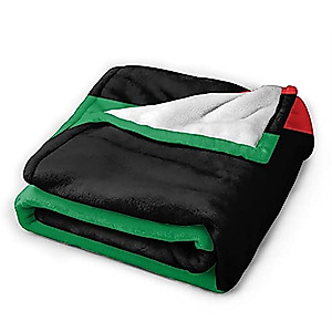 Pan African Flag Flannel Fleece Throw Blankets for Bed Sofa Living Room Soft Blanket Warm Cozy Fluffy Throw Plush Blanket