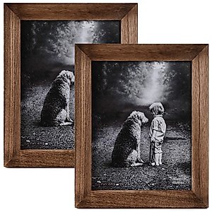 Yaetm-8x10 Picture Frame, Natural Solid Wood Photo Frame Display for Tabletop And Wall High Definition Glass Carbonized Black(2 pack)