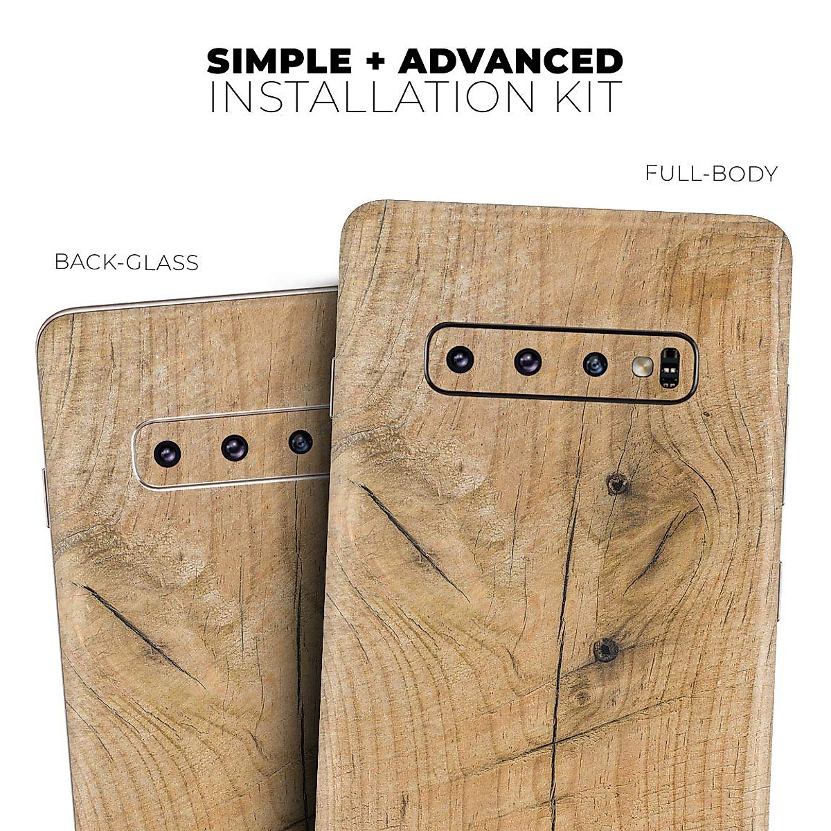 DesignSkinz Raw Wood Planks V5 Protective Vinyl Decal Wrap Skin Cover Compatible with The Samsung Galaxy S20 (Screen Trim & Back Glass Skin)
