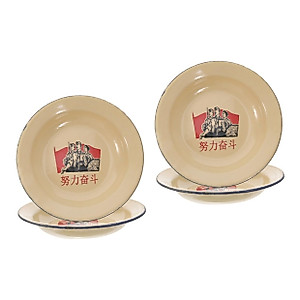 BESTOYARD Salad Pasta Bowls 4 Pcs Enamel Fruit Tray Vintage Table Tray
