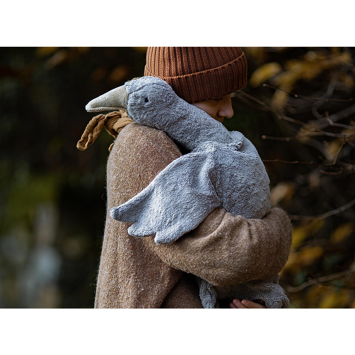 Senger Organic Cotton Goose Warming Pillow - Filled with Spelt - Grey - Large