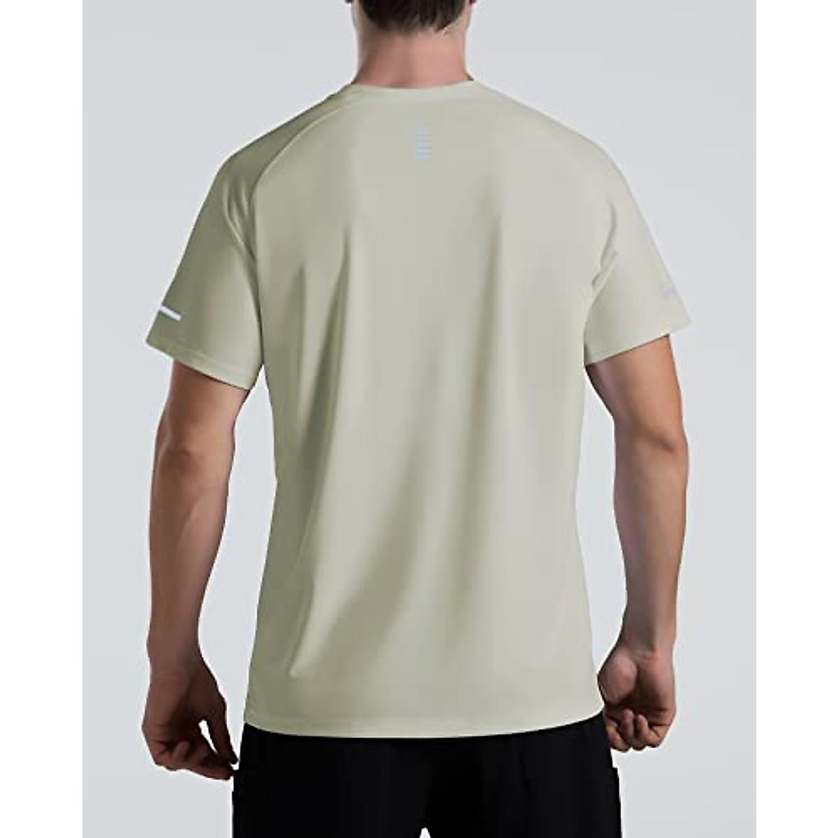 Men's Cooling Ice Silk Running Shirts Quick Dry Short Sleeve Athletic Gym T-Shirts UPF 50+ Outdoor Workout Tshirts Light Green