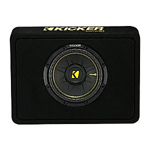 Kicker 10-Inch CompC 2-Ohm Loaded Shallow Subwoofer Box Enclosure
