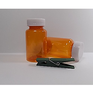 Preferred Vials-Plastic Medical Screw-Top Packer Bottles Wide Mouth Jars Clear Amber 5 Ounce 40 Dram Size Package of 25 Units