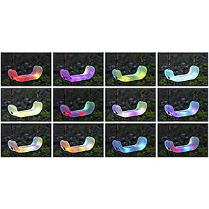 XDP Recreation Firefly LED Lighted Swing with 3 AA Batteries INCLUDED. Motion Sensored Kids Backyard Swingset, Porch or Tree Swing Seat Accessory, Plastic, Clear