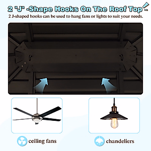 VEIKOU 10' X 12' Outdoor Gazebo, Galvanized Steel Hardtop Gazebo w/Netting and Curtains, Patio Gazebo with Single Roof, Heavy Duty Gazebo for Garden, Lawn, Deck, Backyard