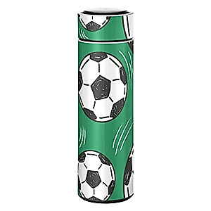 CaTaKu Green Footballs Water Bottle Insulated 16 oz Stainless Steel Flask Thermos Bottle for Coffee Water Drink Reusable Wide Mouth Vacuum Travel Mug Cup
